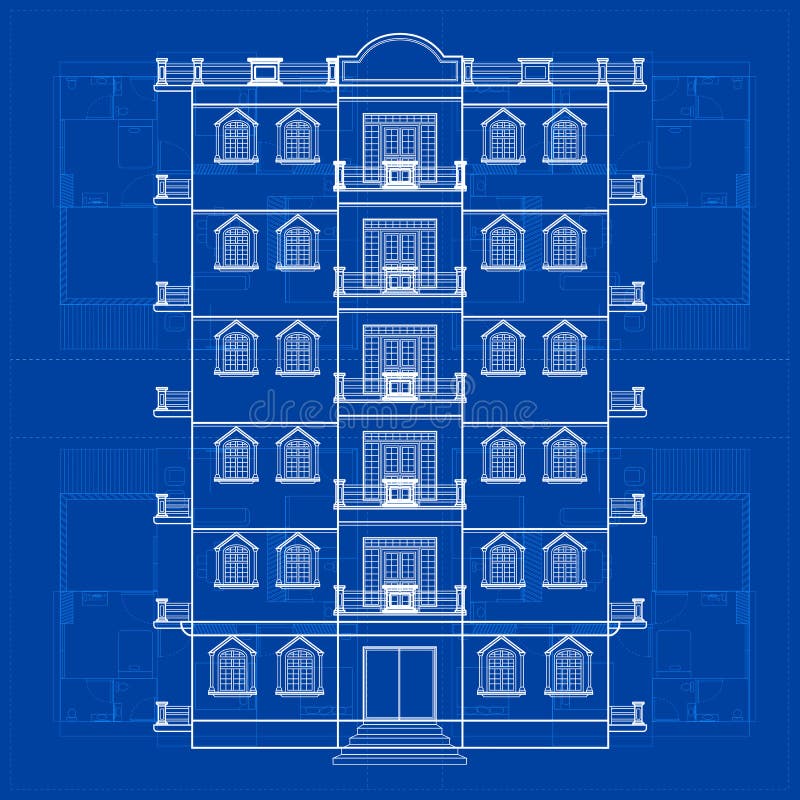 Blueprint of Building stock vector. Illustration of engineering - 66757510