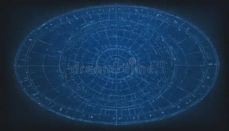 Blueprint of a Circular Mechanical Structure Stock Photo - Image of ...