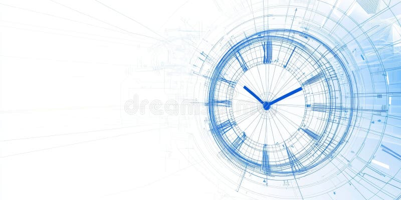 Blueprint Clock Design Precision Time Engineering Schematic Abstract ...