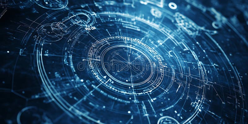 Blueprint of a Clockwork Tower with Intricate Mechanical Gears for ...