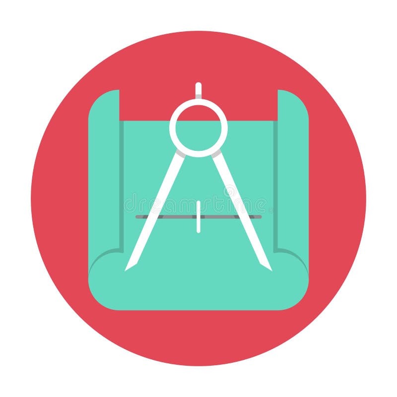 Blueprint with Compass Icon Stock Vector - Illustration of painting ...
