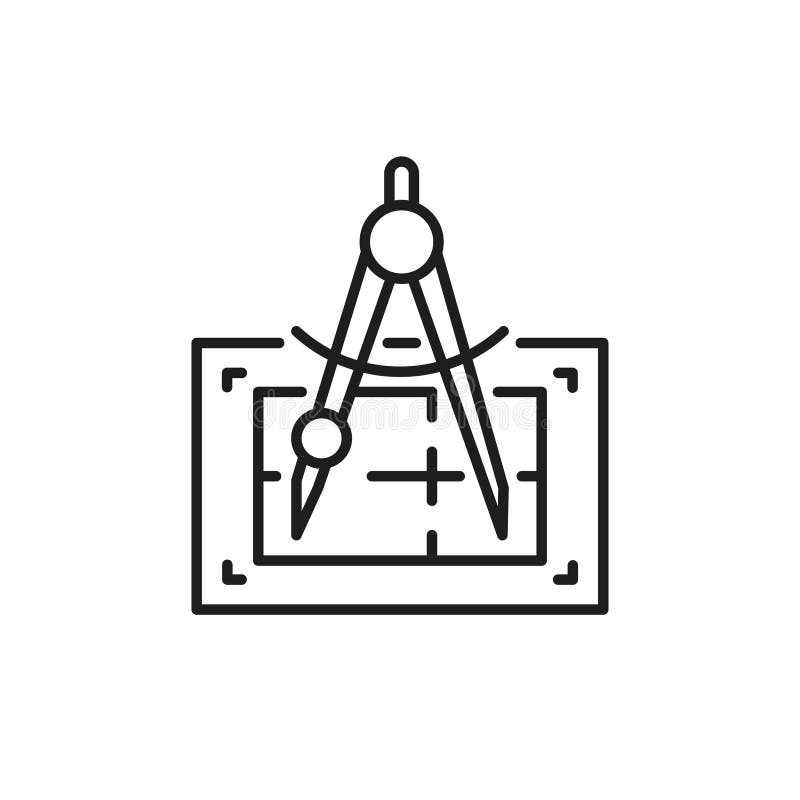 A Blueprint and Compass Icon for the Construction Industry and Its ...