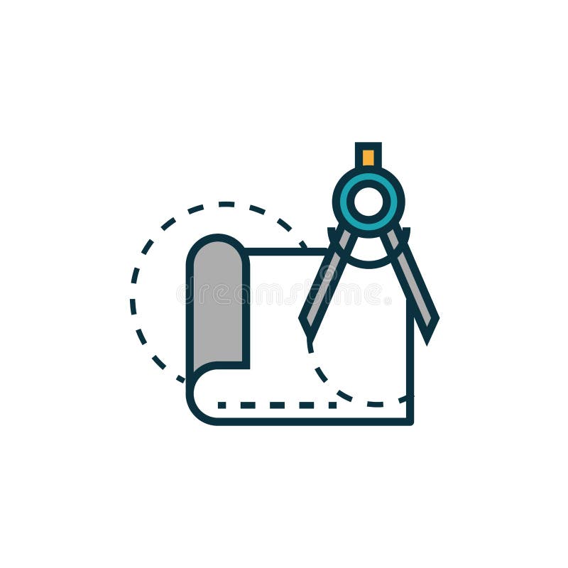 Blueprint Compass Work Tools Engineering Icon Stock Vector ...