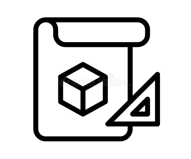 Blueprint Concept Plan Single Isolated Icon with Outline Style Black ...