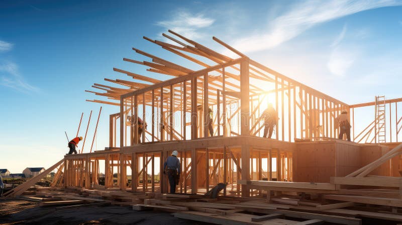 Blueprint Construction House Background Stock Illustration ...