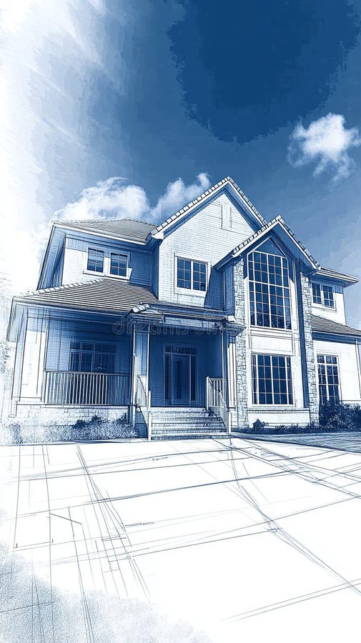 Blueprint of a Custom-built Home with Unique Architectural Features ...