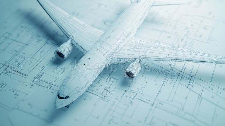 Blueprint Design of an Airplane Featuring Detailed Specifications and ...