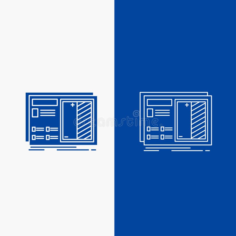 Blueprint, Design, Drawing, Plan, Prototype Line and Glyph Web Button ...