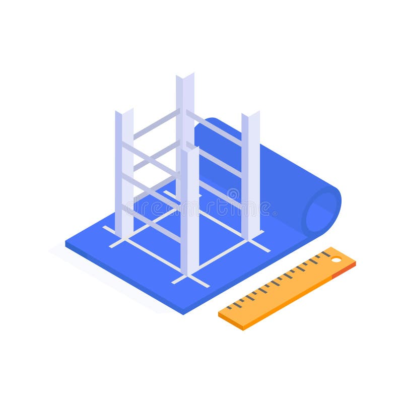A Blueprint Design with Scaffolding and a Measurement Scale Stock ...