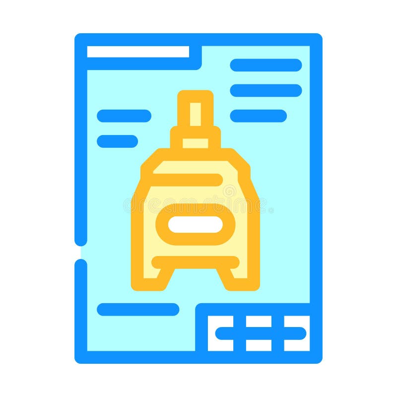 Blueprint Drafting Mechanical Engineer Color Icon Vector Illustration ...