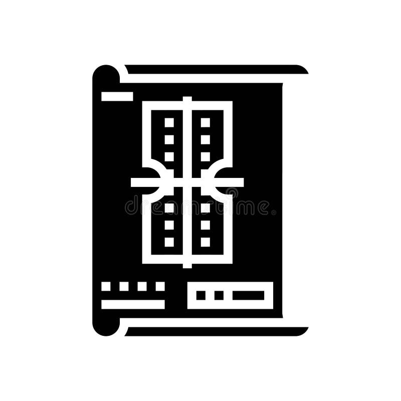 Blueprint Drafting Mechanical Engineer Glyph Icon Vector Illustration ...