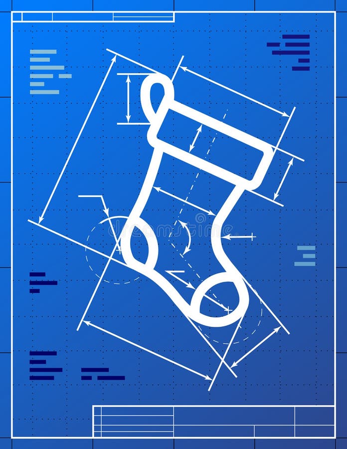 Christmas Tree As Technical Blueprint Drawing. Christmas Technical ...