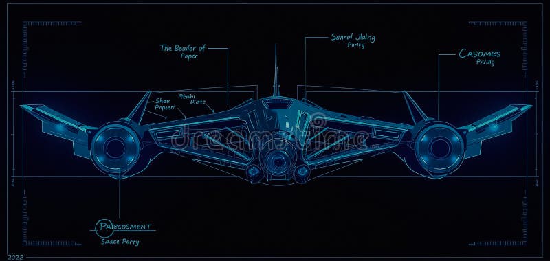 Blueprint, Drawing, Scheme, Project of a Fantastic Flying Machine ...