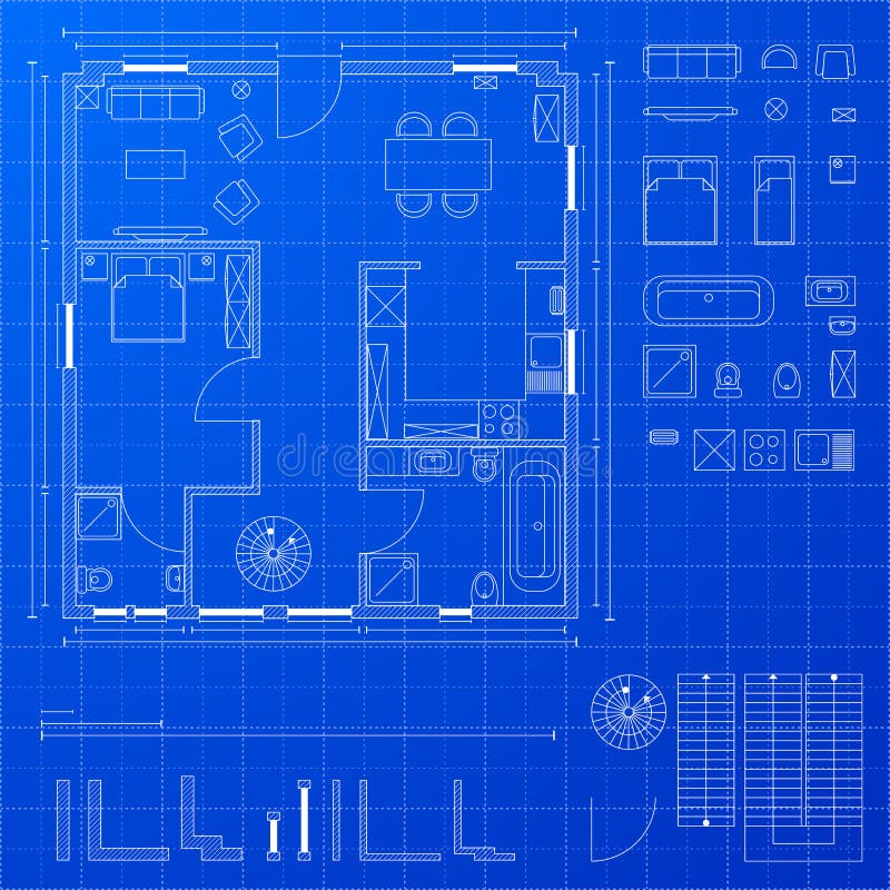 Blueprint elements stock vector. Illustration of development - 29026362