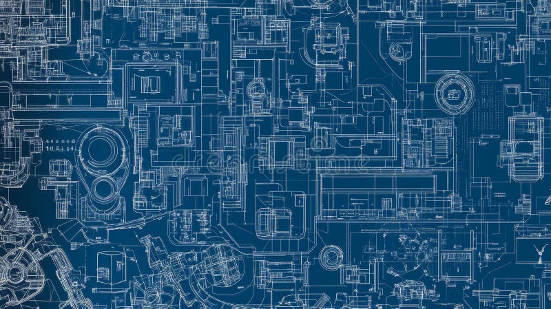 A Blueprint Engineer Technician Design Drawing of a Mechanical Gear ...