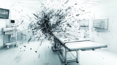 Blueprint Exploded View of Operating Table Sketch Stock Illustration ...