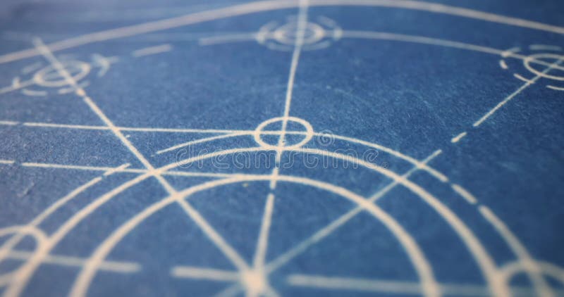 Blueprint Featuring Circular Shapes and Lines with Measurement Stock ...