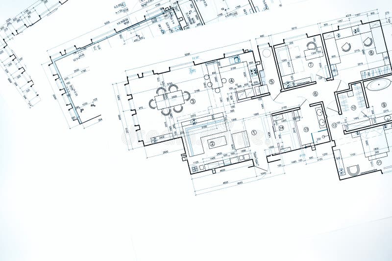 Blueprint Floor Plans, Technical Drawing, Construction Background Stock ...