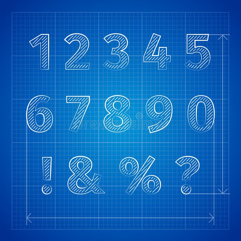 Blueprint font alphabet stock vector. Illustration of architectural ...