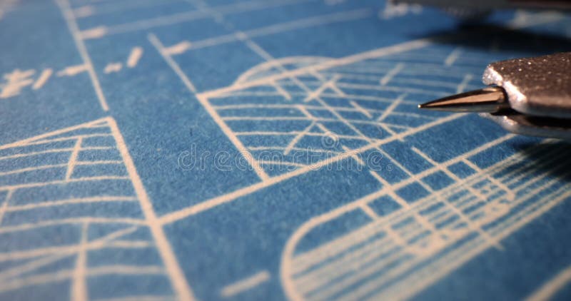 Blue Paper Sheet with White Drawings and Mathematical Formulas Stock ...