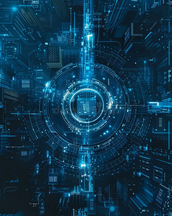 Blueprint of Futuristic Urban Planning Theme Top View Showcasing Smart ...