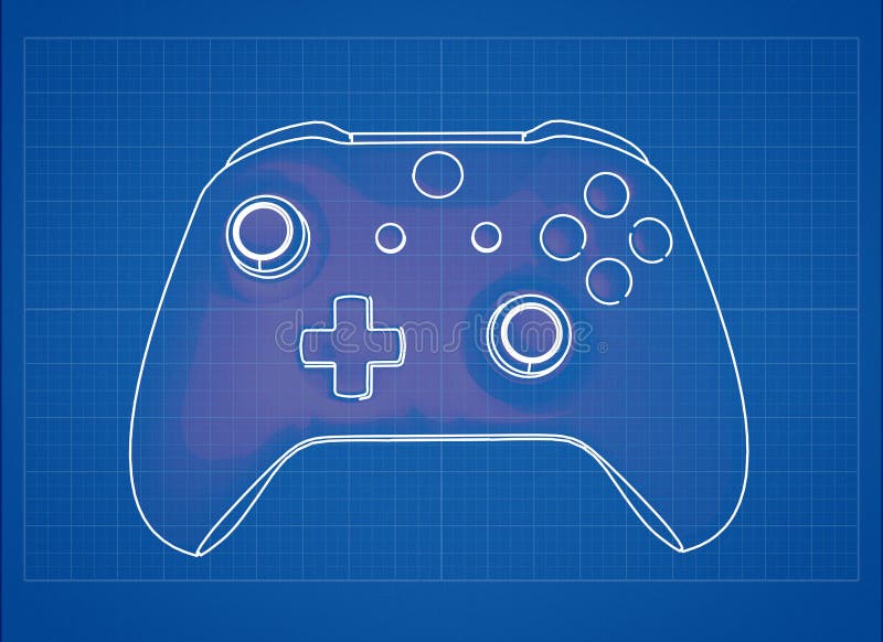 Blueprint Game Console Controller in Blue Wallpaper Stock Photo - Image ...