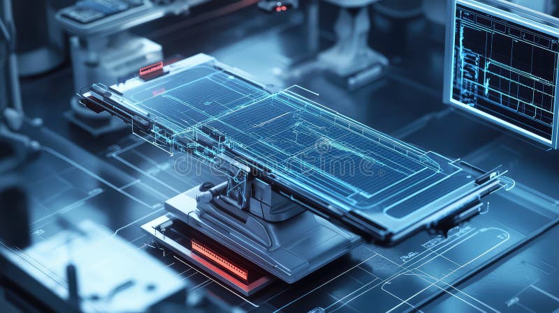 Blueprint High Tech Operating Table Assembly Schematic Stock ...
