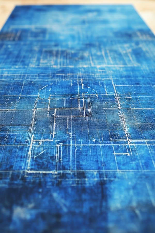 Blueprint House Design Architectural Background with White Sketched ...