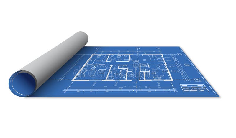 Rolled Blueprint Architecture Design