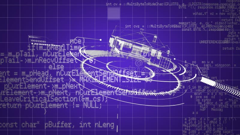 Blueprint of a House on Digital Circles and Program Codes Stock Footage ...