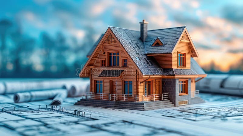 Blueprint of a House in a Housing Project Stock Illustration ...