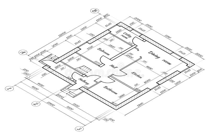 Architecture Blueprint of a House. Vector Stock Illustration ...