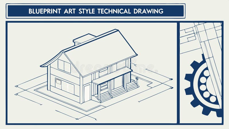 Blueprint House Technical Drawing Architectural Design Plan Vector Design Generative AI Stock ...