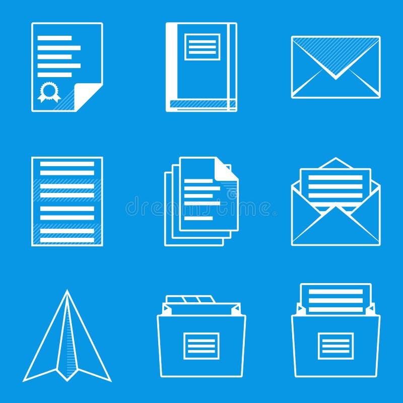 Blueprint Icon Set. Paper 2 Stock Vector - Illustration of sheet ...