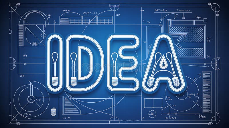 Blueprint Idea Lightbulb Innovation Design Concept Stock Illustration ...