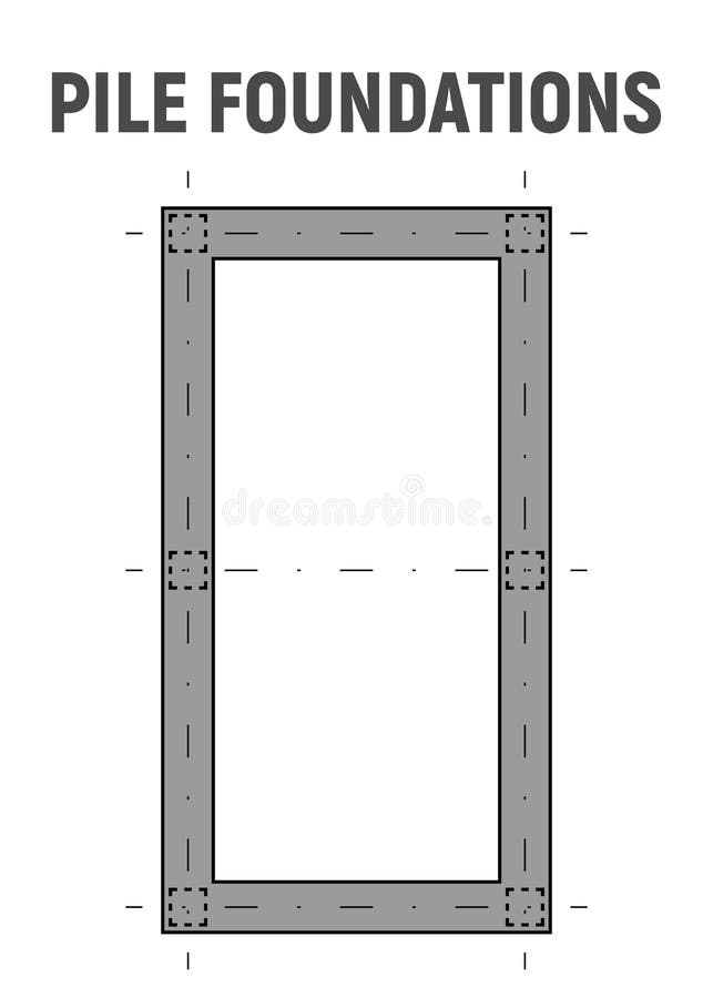 Blueprint Image Pile Foundation. Stock Vector - Illustration of color ...