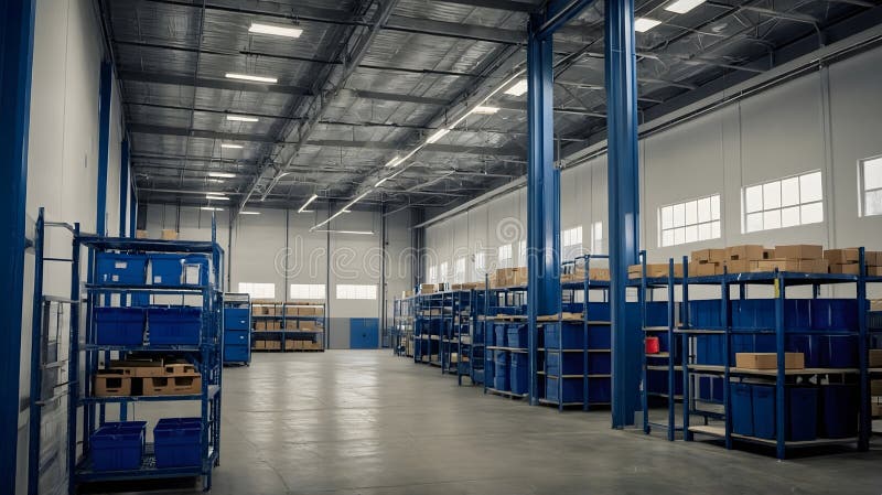 Blueprint of an Industrial Warehouse with Storage Areas, Loading Docks ...