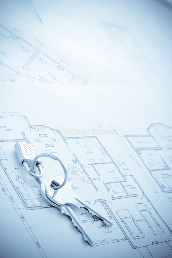 Keys on an Architecture-plan Stock Photo - Image of architect, floor ...