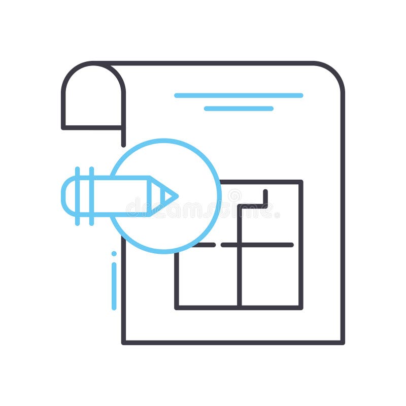 Blueprint Line Icon, Outline Symbol, Vector Illustration, Concept Sign ...