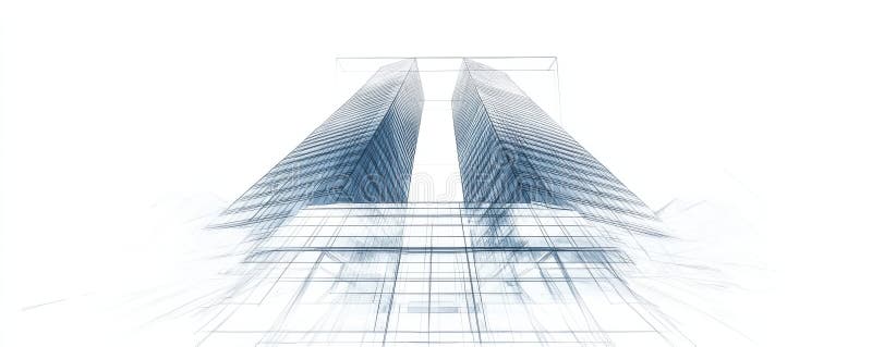 Blueprint of Modern Skyscraper Showcasing Architectural Design and Innovative Engineering ...