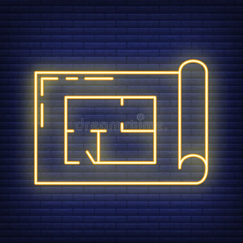 Blueprint Neon Color Set Icon. Simple Thin Line, Outline Vector of ...