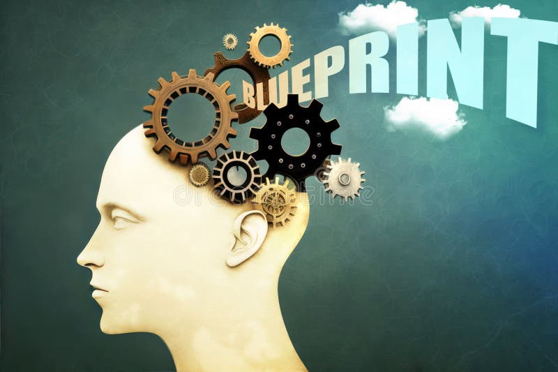 Blueprint that Occupies Human Mind Stock Illustration - Illustration of ...