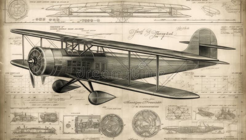 Old Plane Blueprint Stock Illustrations – 174 Old Plane Blueprint Stock ...
