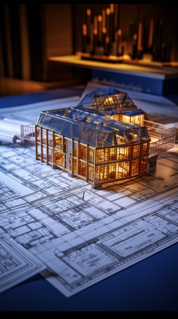 Blueprint Organization Rolled Architectural Plans Neatly Placed on ...