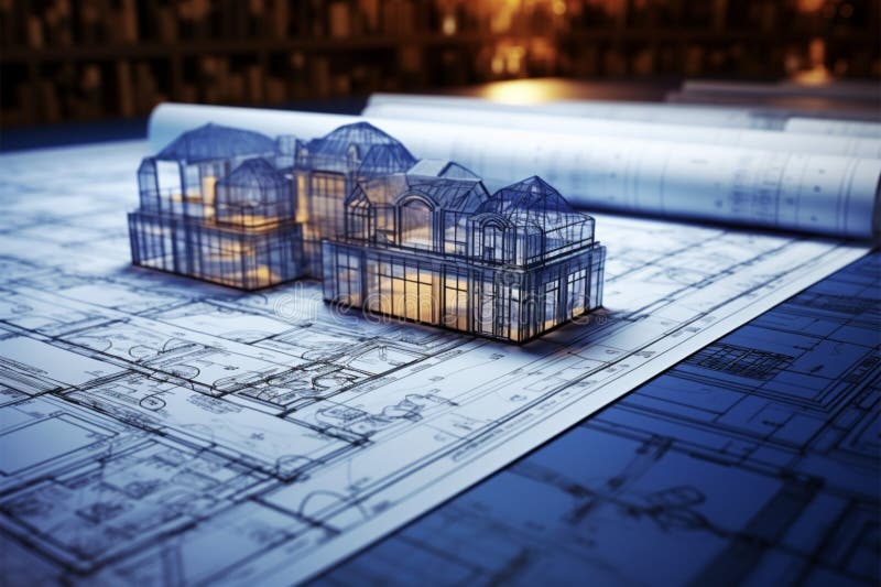 Blueprint Organization Rolled Architectural Plans Neatly Placed on ...