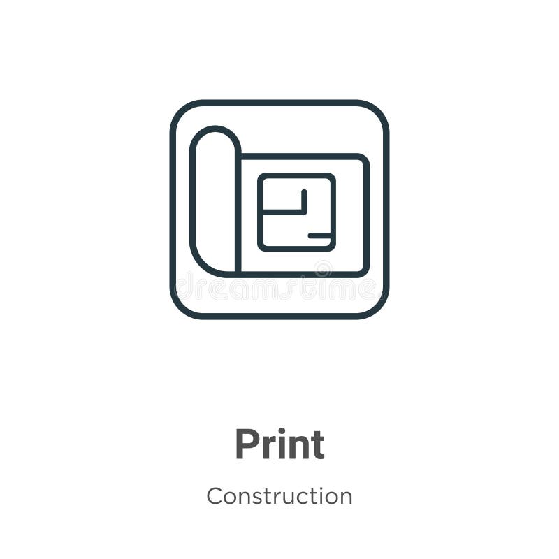 Blueprint Outline Vector Icon. Thin Line Black Blueprint Icon, Flat ...