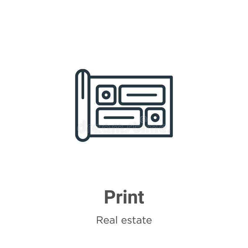 Blueprint Outline Vector Icon. Thin Line Black Blueprint Icon, Flat ...