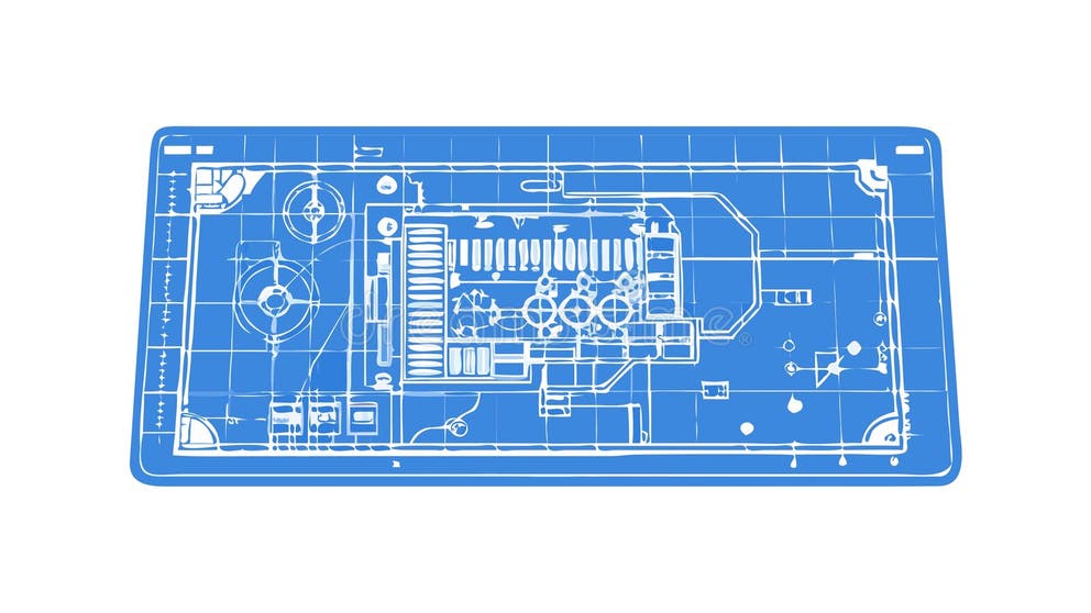 Blueprint Pattern Rectangular Plate, Unique for Technical and Design ...
