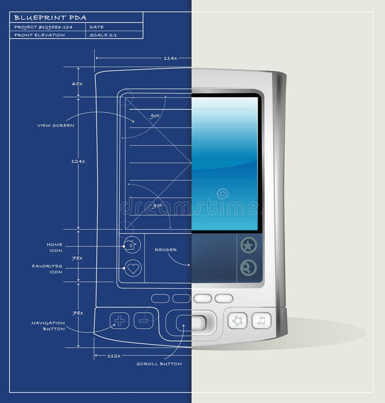 Blueprint Pda Device Stock Illustrations – 7 Blueprint Pda Device Stock ...