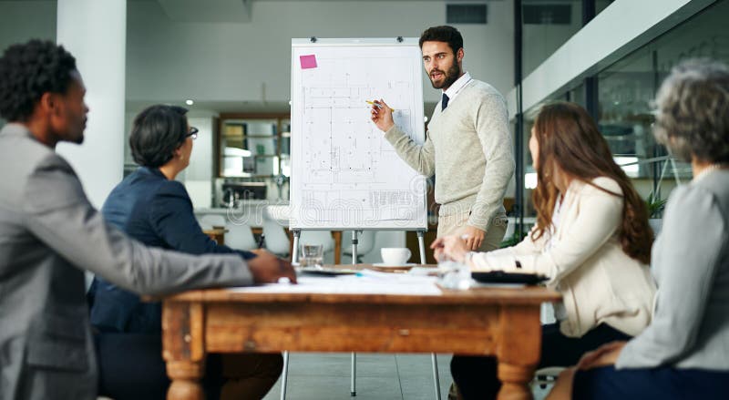 Blueprint, People or Architect Speaking Presentation in Meeting for ...